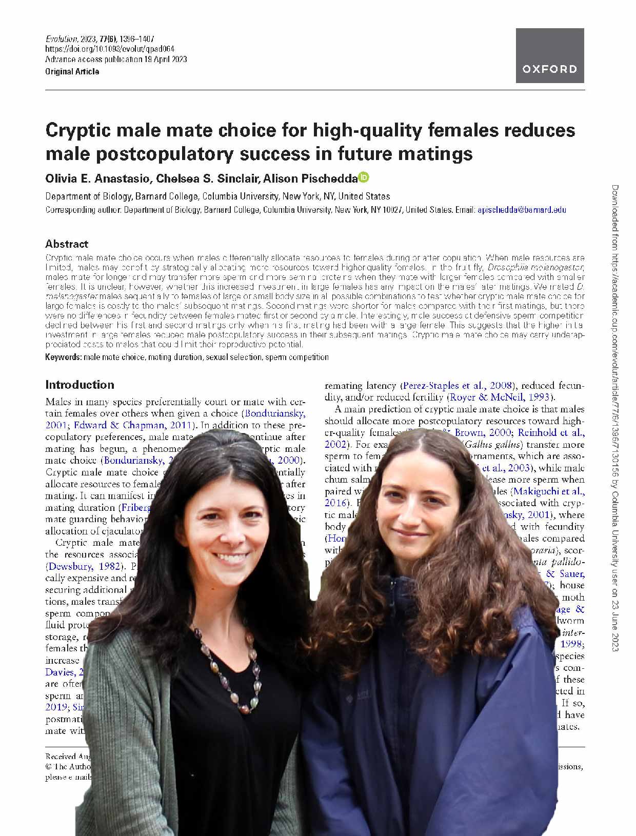 Professor Alison Pischedda and Barnard Co-Authors Publish New Research ...